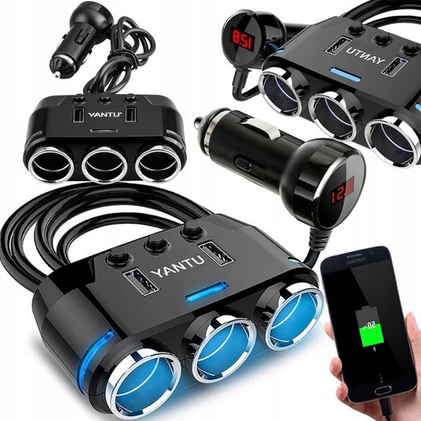 ROZDZIELACZ GNIAZDA ZAPALNICZKI SAMOCHODOWEJ 24V ROZGAŁĘŹNIK USB ŁADOWARKA - Arena.pl