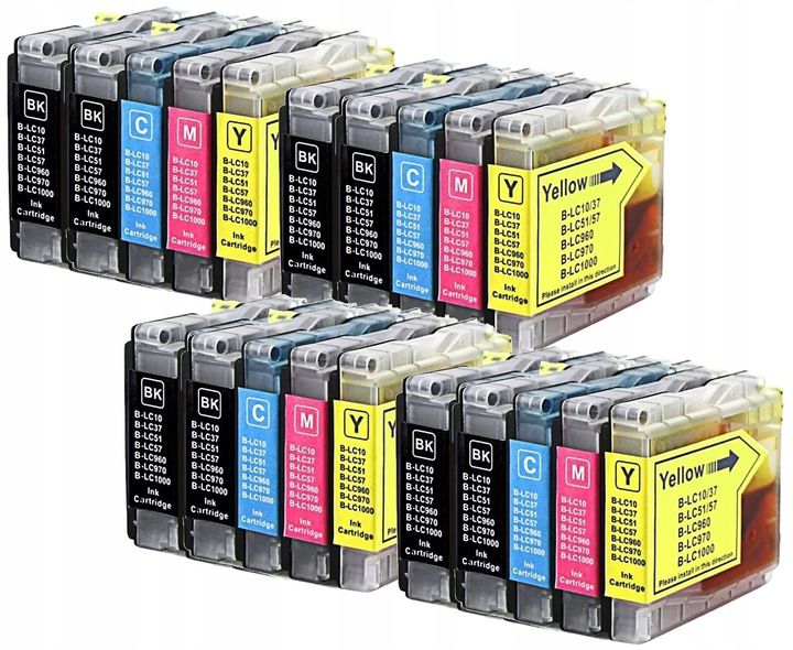 Kup TUSZE LC1000 LC970 LC960 DO DRUKARKI BROTHER DCP-135C DCP-130C DCP ...