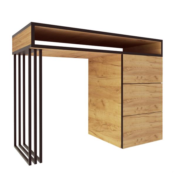 Kup BIURKO LOFT KLARA 100 DĄB CRAFT ZŁOTY nogi metal szkolne biuro na ...
