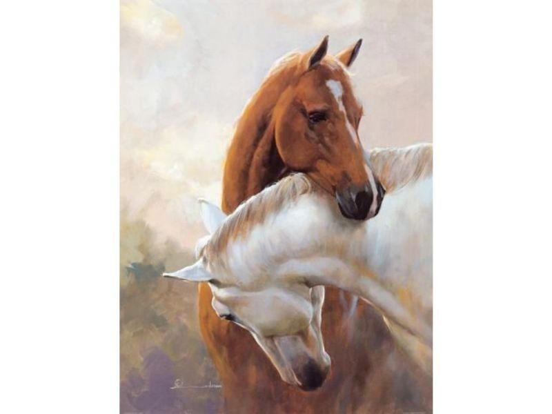 Haft Diamentowy, Obraz, Mozaika Diamentowa Diamond Painting, DWA KONIE 30x40cm - Arena.pl