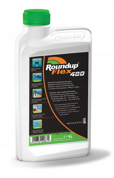 Roundup Flex 480 1l glifosat Bayer środek chwastobójczy herbicyd ...