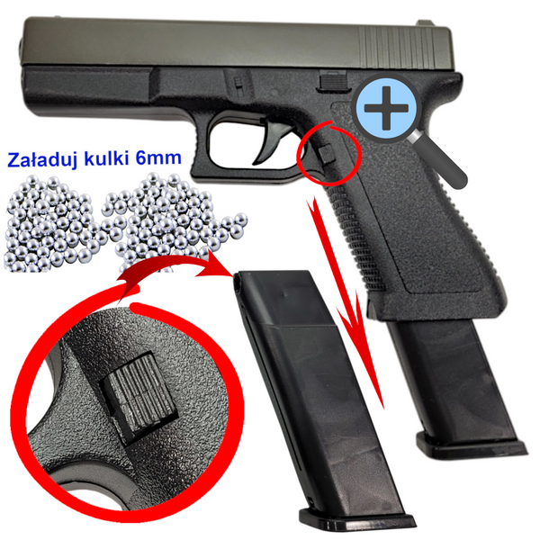 Pistolet Glock P80 ASG Na Kulki Metal Polimer wer wojsko - Arena.pl