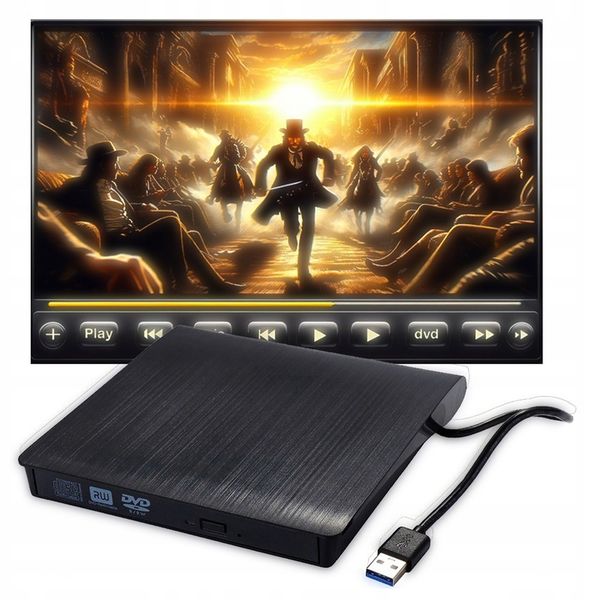 NAPĘD CD-R/DVD-ROM/RW ZEWNĘTRZNY USB 3.0 NAGRYWARKA CD PRZENOŚNY ...