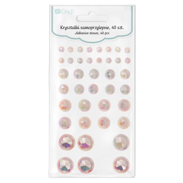 Kup KRYSZTAŁKI SAMOPRZYLEPNE 40 SZT OPALESCENT CREAM GRKR-082 DP CRAFT ...