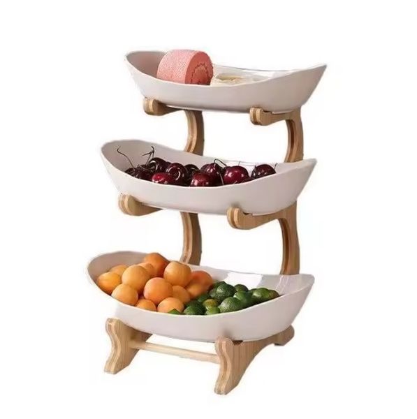 TOJAK NA OWOCE PIĘTROWY DUŻY PATERA TACA ORGANIZER KUCHENNY 3 MISKI ...