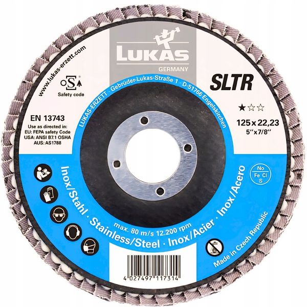 Tarcza listkowa lamelka Lukas SLTR Ø125mm ZK 40 BASE-X (Inox, czarna ...