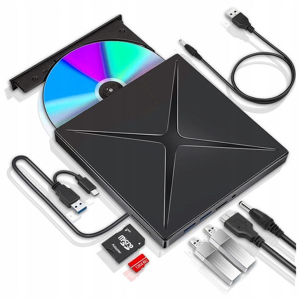 Napęd CD-R/DVD-ROM/RW zewnętrzny USB-C 3.0 nagrywarka ODTWARZACZ ...