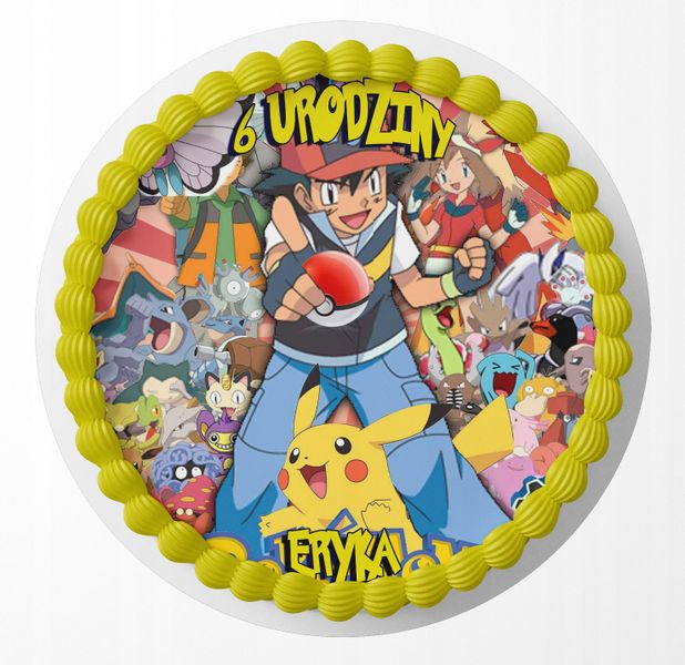 OPŁATEK NA TORT 16CM - POKEMON PIKA-CHU + GRATIS - Arena.pl