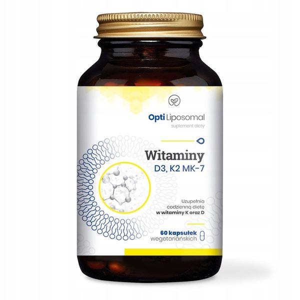 NaturDay Opti Liposomal D3,K2-MK7 Zdrowe Kości Uzupełnia dietę 60 kaps ...