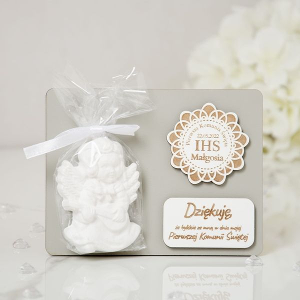 Aniołek podziękowanie dla gości biała plakietka POK-2C - Arena.pl