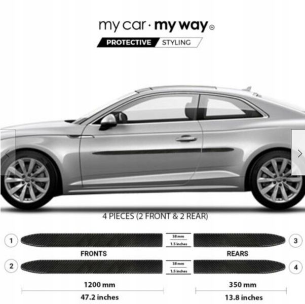 Audi A5 17-22 - Listwy CZARNE Boczne Drzwi - Arena.pl