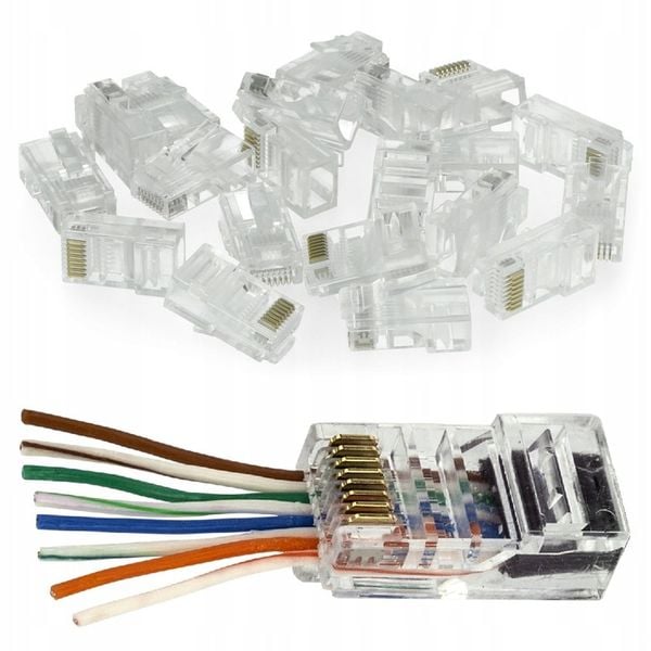 Kup Wtyk RJ45 przelotowy modularny UTP kat5e 100 szt. na arena.pl i ...