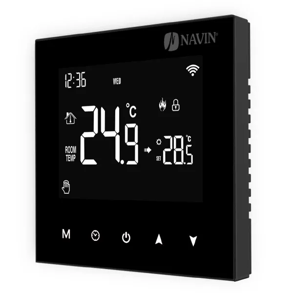 Termostat NAVIN WT100 B-3А do kotłów gazowych z WI-FI, czarny - Arena.pl