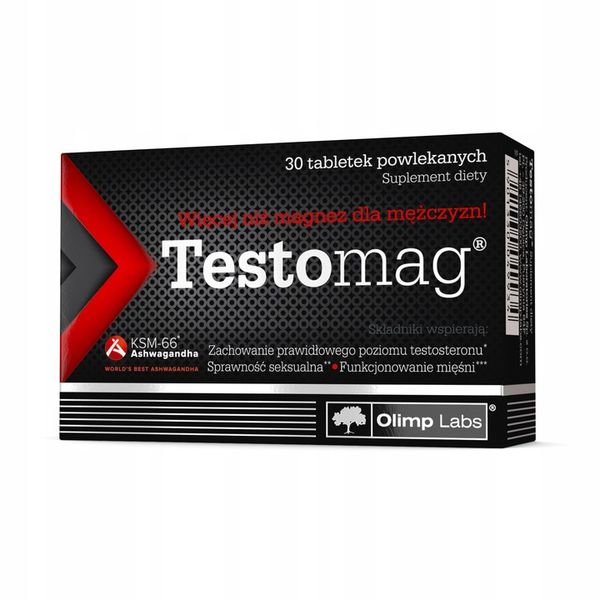 OLIMP TESTOMAG 3x30tabl WITAMINY MAGNEZ DLA MĘŻCZYZN CYNK ASHWAGANDHA ...