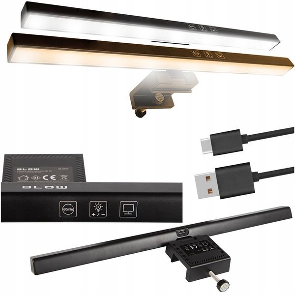 Kup LAMPKA LED NA MONITOR EKRAN KOMPUTER REGULOWANA 3 BARWY KLIPS 48 ...