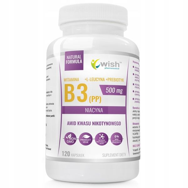 NIACYNA WITAMINA B3 PP 500mg WEGAN MEGA DAWKA 120K - Arena.pl