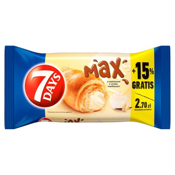 Kup 7 Days Max Croissant z nadzieniem o smaku waniliowym 110 g na arena ...