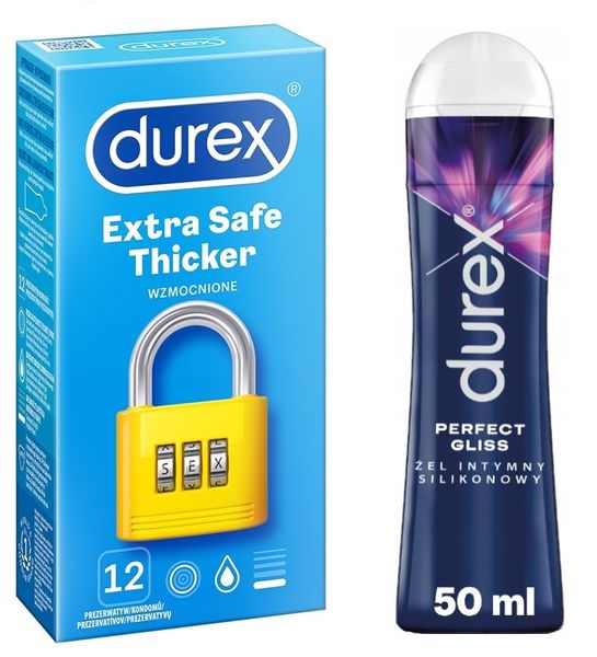 Kup DUREX Extra Safe 12szt Pogrubiane + Żel Intymny Originals ...