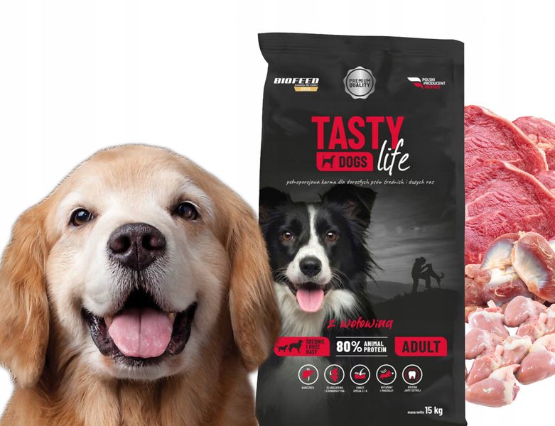 Tasty Dogs Life Adult with beef wołowina 12kg - Arena.pl
