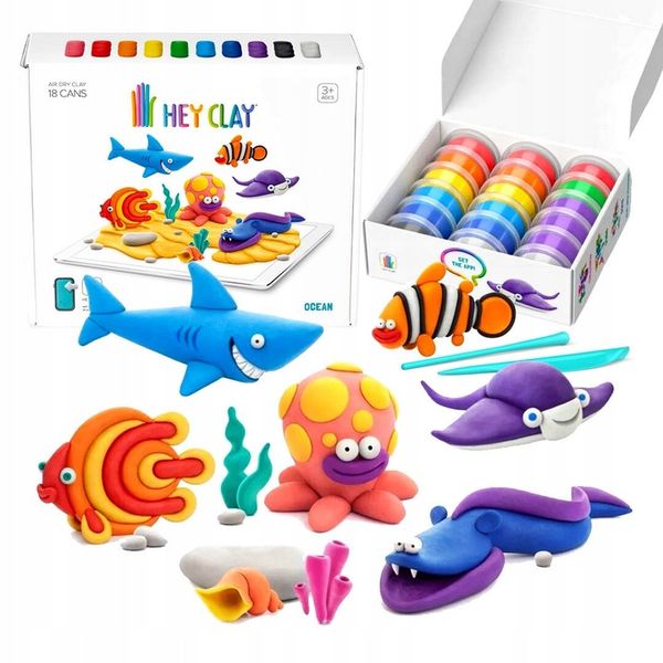 Kup Hey Clay Masa Plastyczna OCEAN zwierzęta tuby tubki Akcesoria +18 ...