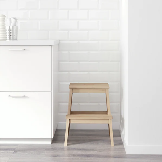Taboret ze schodkiem brzoza IKEA stołek podest - Arena.pl