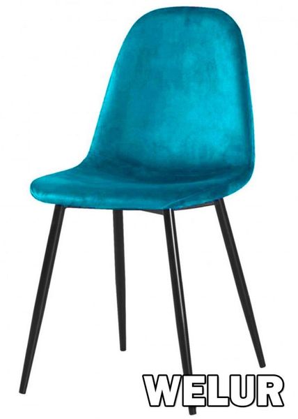 Krzesło tapicerowane GIULIA SEA BLUE VELVET - Arena.pl