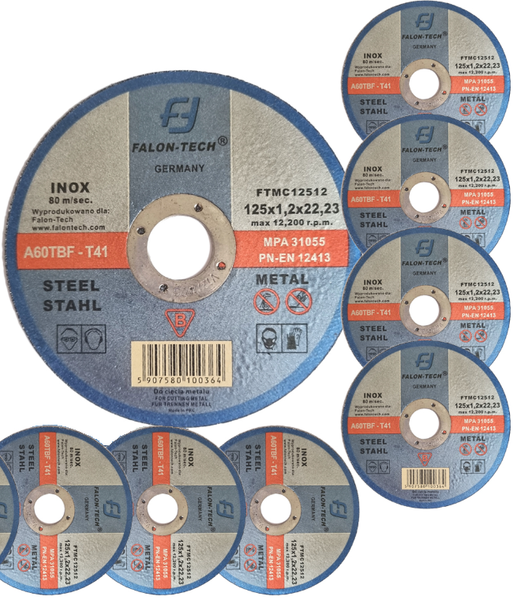 10x TARCZ TARCZA INOX 125X1,2mm DO CIĘCIA METALU STALI ŻELIWA DRUTU INOXU - Arena.pl