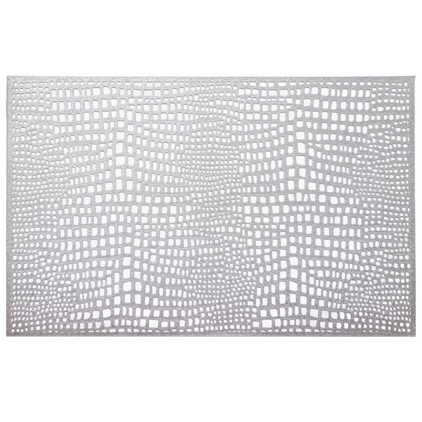 Mata stołowa Glamour PVC/PS Prostokątna srebrna 30 x 45 cm AMBITION ...
