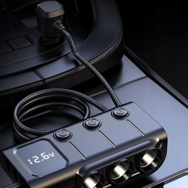 ROZDZIELACZ GNIAZDA ZAPALNICZKI Ładowarka Rozgałęźnik 12-24v PD USB QC 120W - Arena.pl