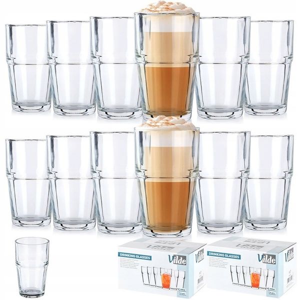 12x Szklanki DO NAPOJÓW wody soku kompotu zestaw komplet szklanek na ...