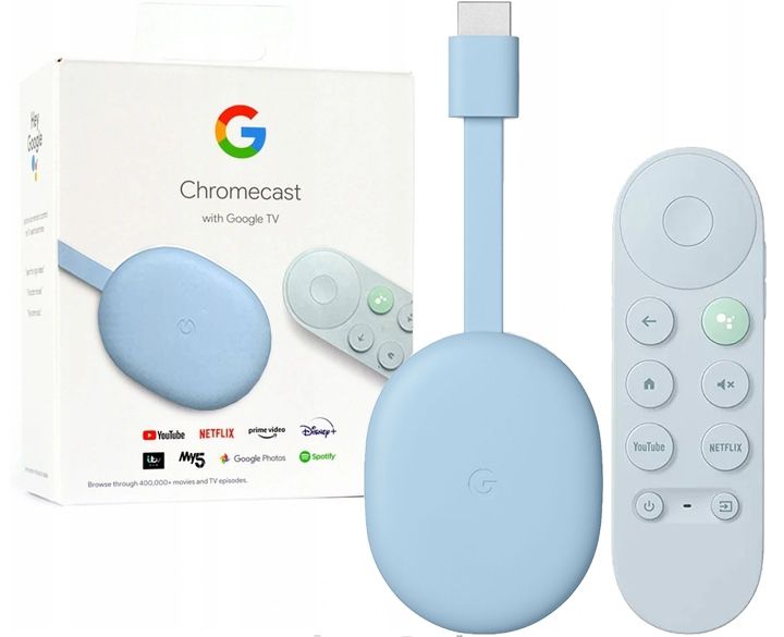 Kup Odtwarzacz multimedialny GOOGLE CHROMECAST 4.0 4K BLUE 4GB na arena ...
