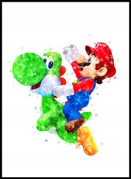 Plakat A4 grafika wzór MARIO 03 - Arena.pl