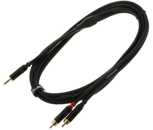 Kabel audio 2x RCA Cinch mini Jack 3,5 mm stereo 1,5 m pozłacany pro ...