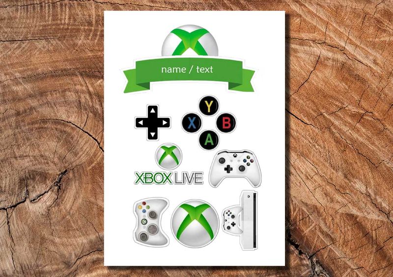 Wydruk cukrowy na tort A4 Xbox gamer napis DIY - Arena.pl