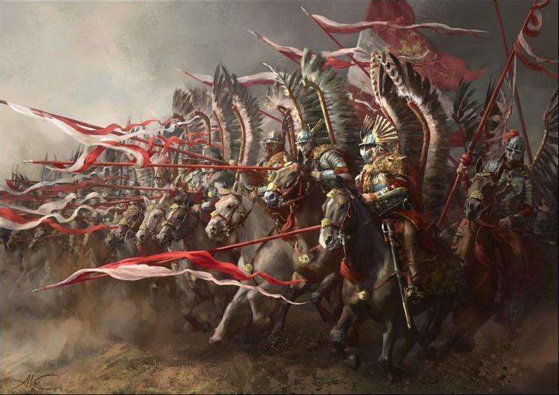 Szarża husarii - plakat premium 91,5x61 cm - Arena.pl