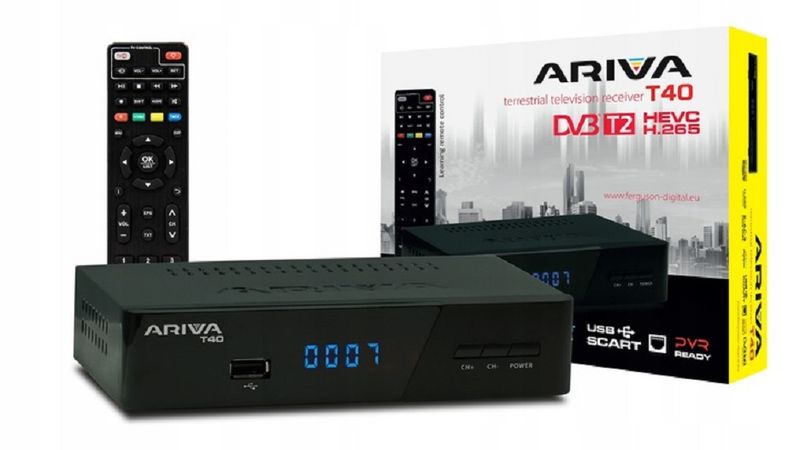 Kup DEKODER TUNER TV NAZIEMNEJ FULL HD DVB-T2 FERGUSON ARIVA T40 HDMI ...