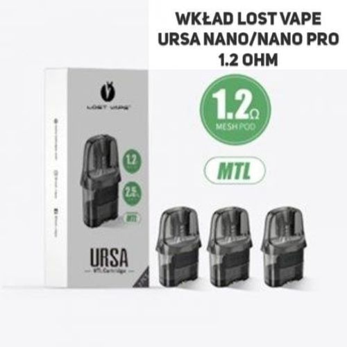 Pakiet 3 sztuk Ursa Nano Pod Wkłady Cartridge - 1.2 ohm - Arena.pl