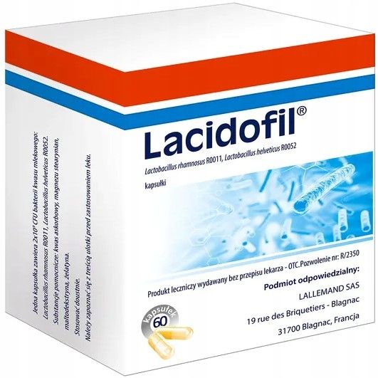 Kup Lacidofil PROBIOTYK 60 kapsułek LEK równowaga flory bakteryjnej na ...