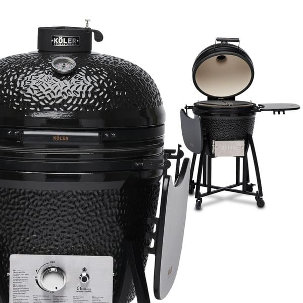 Grill Ceramiczny Węglowy Gazowy KOLER Kamado EG22-GAS grill ogrodowy ...