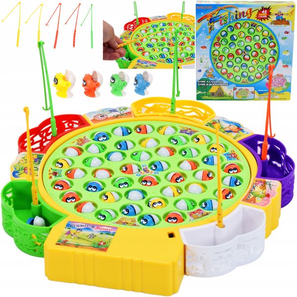 GRA RYBKI ZABAWKA DLA DZIECI ZRĘCZNOŚCIOWA WĘDKOWANIE WĘDKA ZESTAW ...