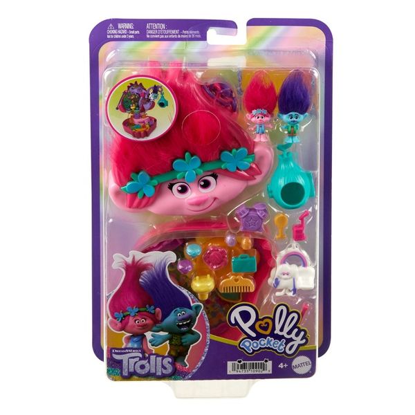 Zestaw Polly Pocket Trolls Trole zamykany domek Poppy HKV39 - Arena.pl