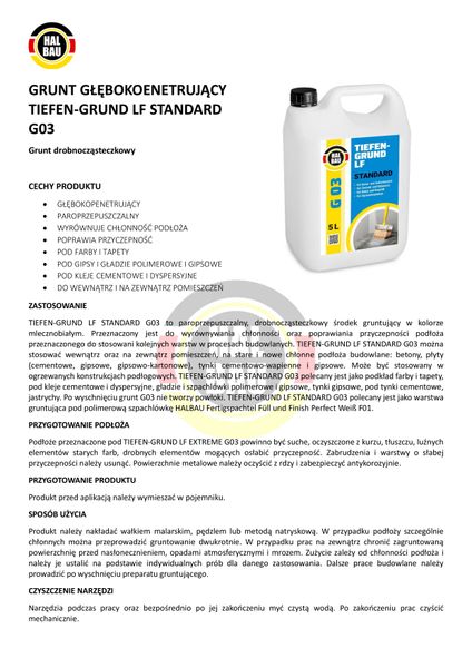 Grunt Głęboko Penetrujący Środek gruntujący 5L - Arena.pl