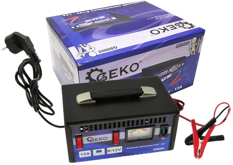 Prostownik, ładowarka akumulatorów 6/12V Geko - Arena.pl