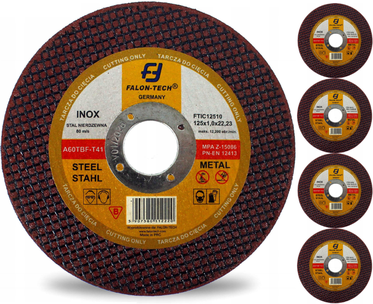 10x TARCZ TARCZA DO CIĘCIA METALU INOX CIENKA 125 x 1 mm - Arena.pl