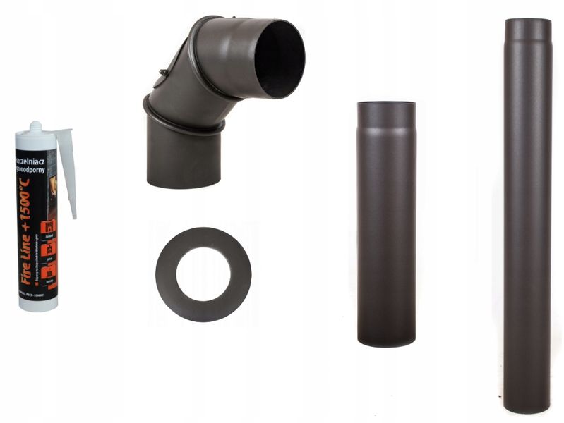 AKCESORIA KOLANO RURY ROZETA ŻAROODPORNE USZCZELNIACZ DO KOMINKA FI 130 - Arena.pl