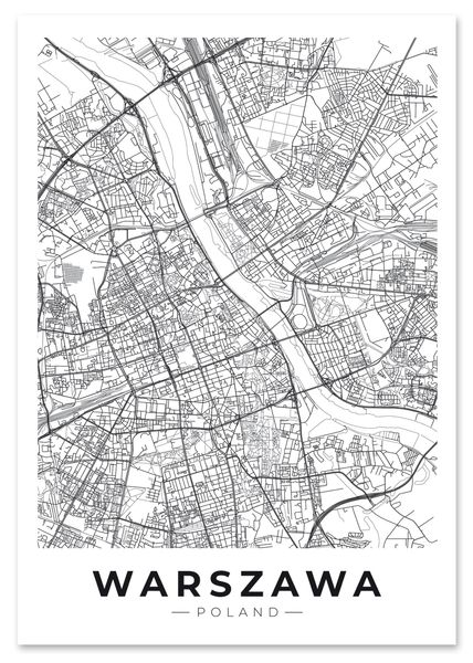 Kup Plakat plan miasta mapa Warszawa 70x100 cm na arena.pl i ciesz się ...