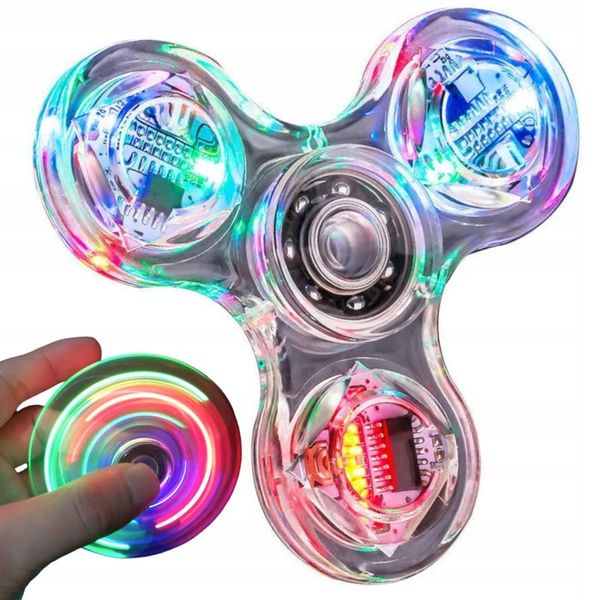 Kup FIDGET SPINNER ŚWIECĄCY LED PRZEZROCZYSTY KOLOROWY PREMIUM DLA ...