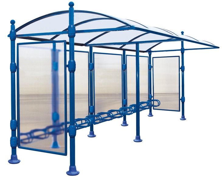 Wiata na rowery DECO + Moduł dodatkowy- 6 miejscowy Boczne Do ...