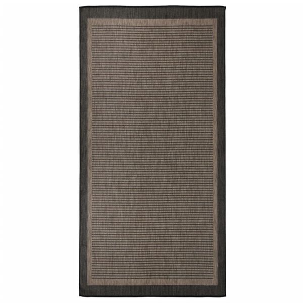 Dywan zewnętrzny o płaskim splocie, 100x200 cm, ciemnobrązowy - Arena.pl