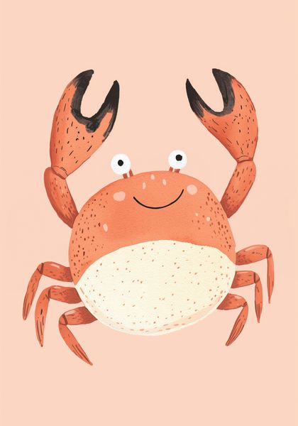 Plakat 70x100cm Wzory dla Dzieci, Dziewczynki i Chłopca - Krab - Arena.pl